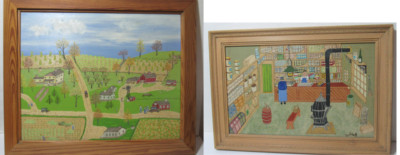Original 1925 Harold Acker Self Taught Painter Wisconsin Farm Oil Rare ...