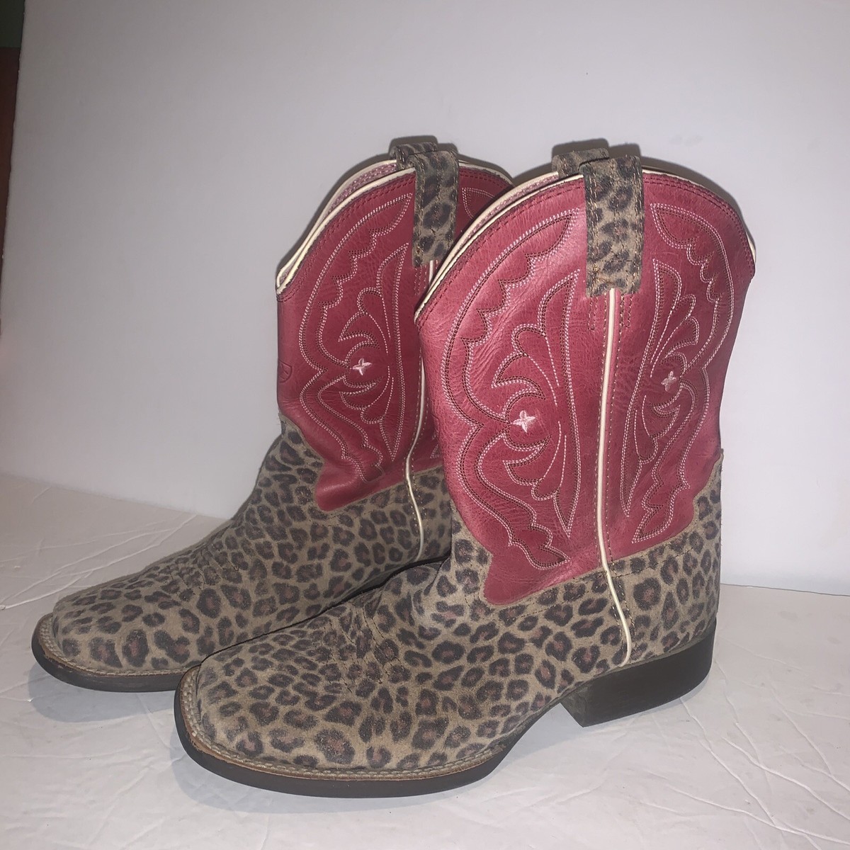 Pink And Leopard Print Cowboy Boots Peter Fox Leather Animal Print