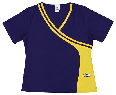 Fabrique Innovations NFL Women's Baltimore Ravens Wrap Scrub Top | eBay