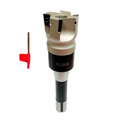 R8 2INCH 4 FLUTE FACE MILL CUTTER SET AND 4PCS CARBIDE INSERT FOR STEEL ...