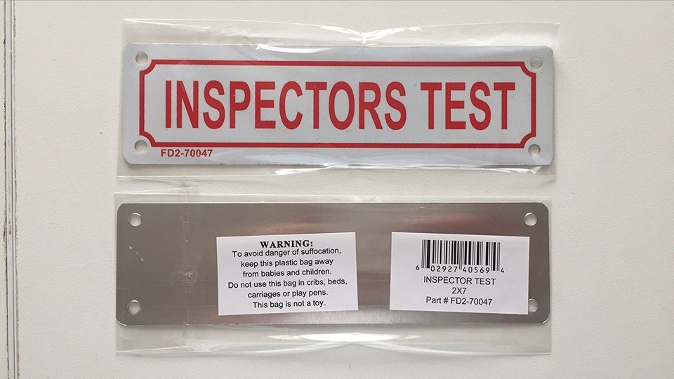 INSPECTOR TEST SIGN (ALUMINUM 2X7 )-REF24-1027 | eBay