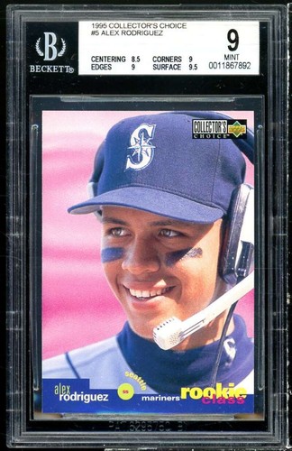 Alex Rodriguez Rookie Card 1995 Collector's Choice #5 BGS 9 (8.5 9 9 9. ...