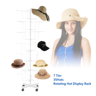 7 Tier Hat Cap Display Retail Display Stand Hat Rotating Display Rack ...