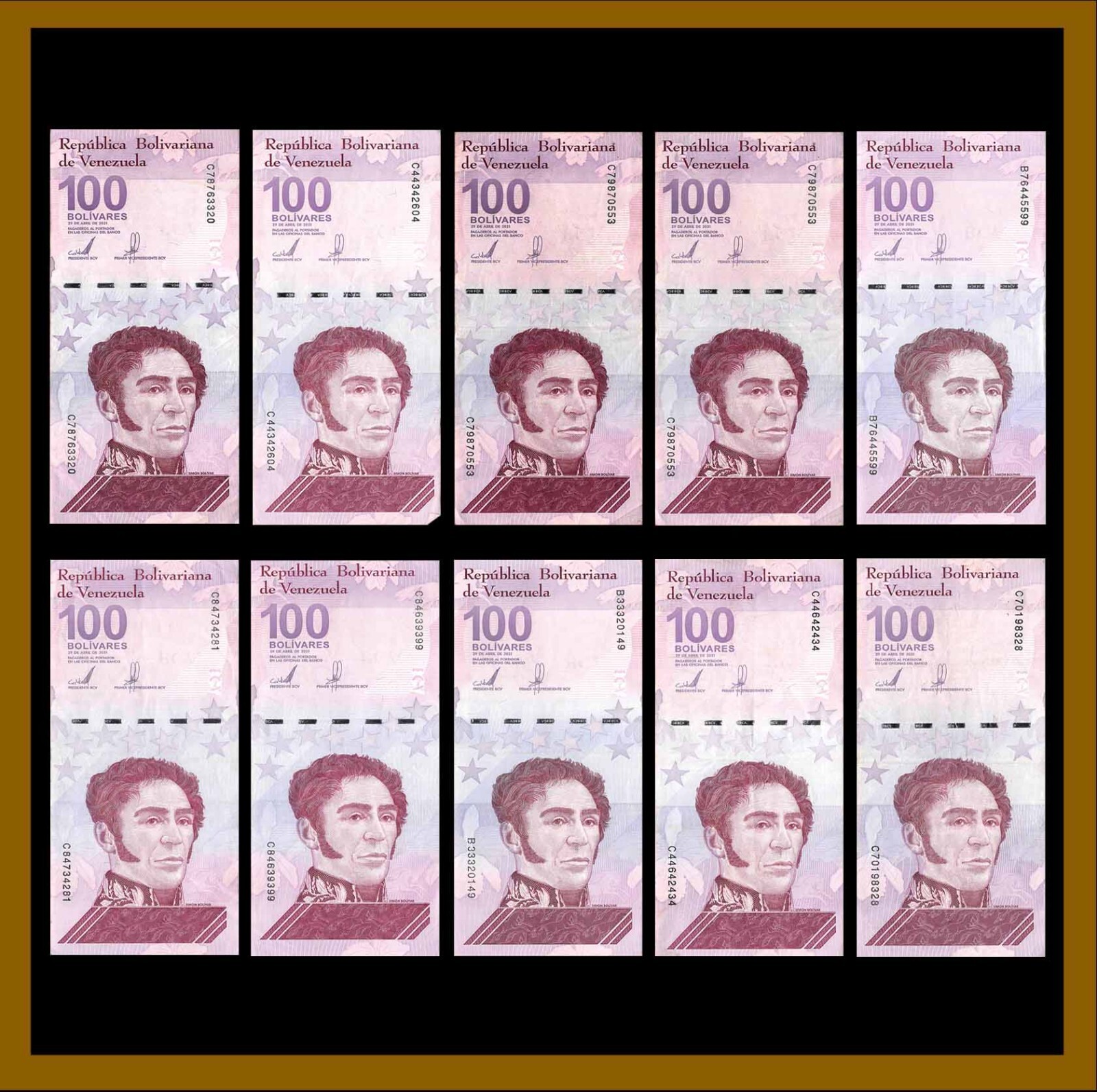 VENEZUELA 100 DIGITALES qty 10 2021 100 million bolivar USA Used ...