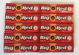 BIG RED Chewing Gum Cinnamon Wrigleys 10x5 stick Packs American Gum ...