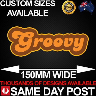 GROOVY 150mm Wide Vinyl Car Sticker Decal Funny Meme Cheap Aesthetic ...