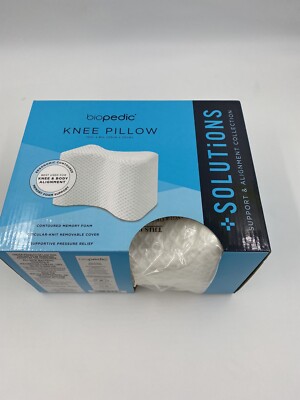 Biopedic Knee Pillow, New in Box, 10" x 8" Contoured Memory Foam | eBay