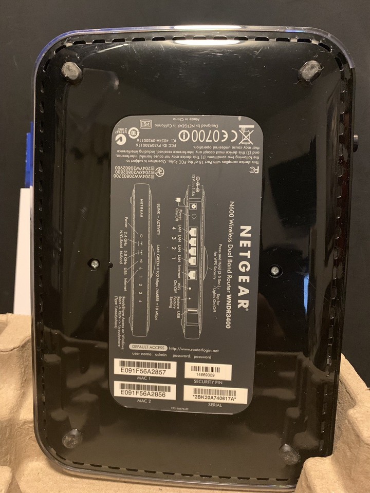 NETGEAR N600 Wireless Dual Band Router 300+300 Mbps WNDR3400 GC | eBay