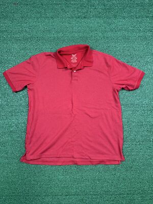 Faded Glory Red Cotton 2-Button Polo Shirt Top Short Sleeve Large | eBay
