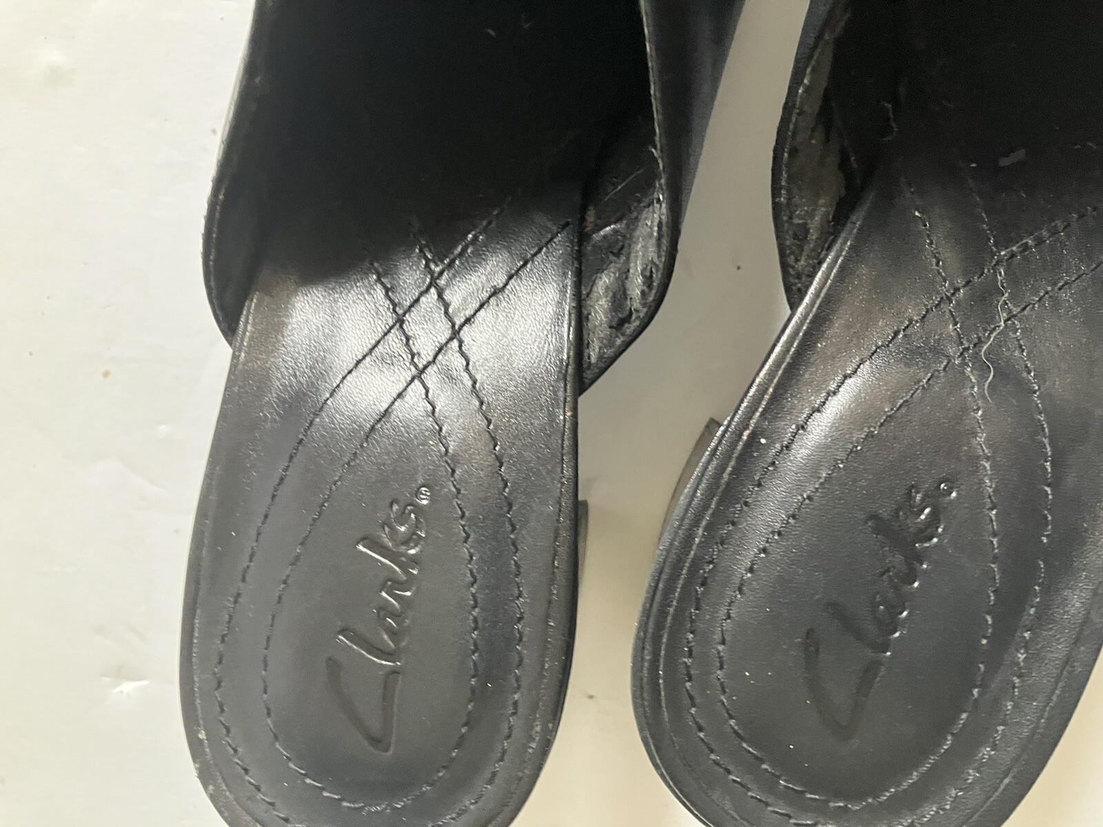 clarks womens shoes size 8 slip on open back shoes,block heal, black | eBay