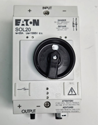 EATON SOL20/2MC3 DC Switch-Disconnect 20A 2Strings MC3 120913 20W10 | eBay