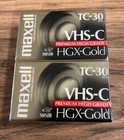 LOT OF 2 Maxwell VHS-C TC-30 HGX-Gold Premium High Grade 62M Video ...