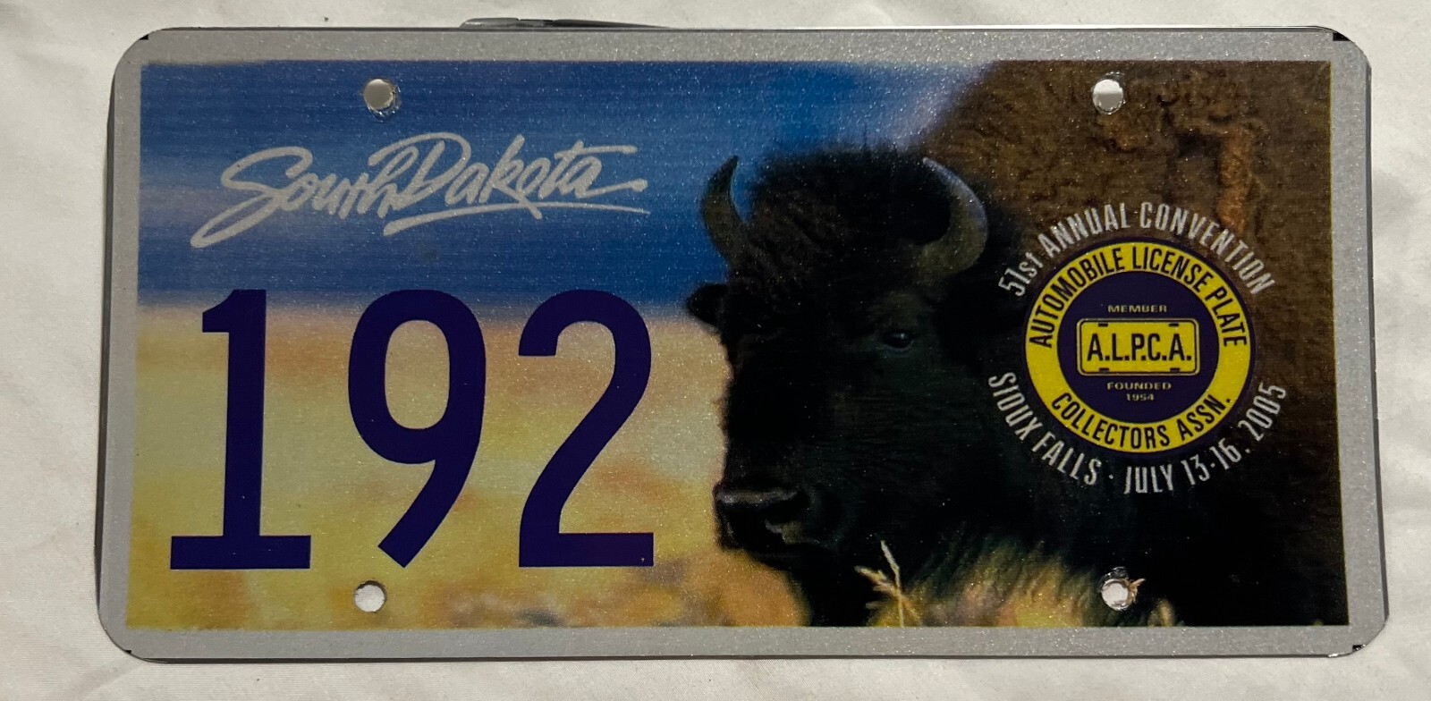 LICENSE PLATE S COLLECTOR SOUTH DAKOTA BISON BUFFALO 192 | eBay