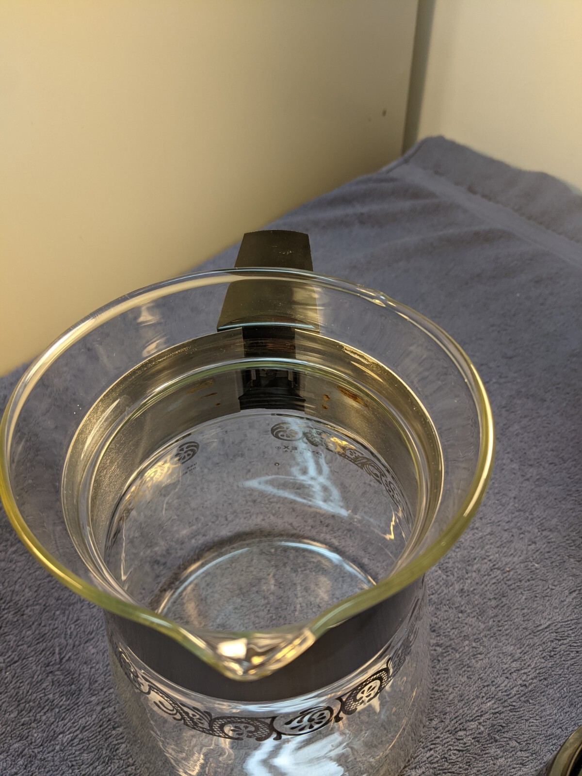 Vintage MCM Glass Pyrex 6 Cup Valu Perk Percolator Coffee Pot Gold ...