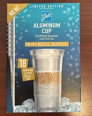 Ball Aluminum Cup Limited Edition 100% Recyclable Cold Drink Cups 18 ...
