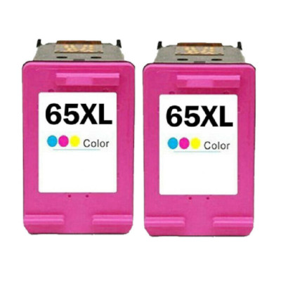 2PK XL Tri-Color Ink For HP 65 65XL Envy 5010 5020 5030 5055 DeskJet ...