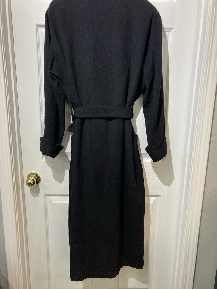 $3999 Daniel Hanson Angora Cashmere Wool Blend Black Robe Dressing Gown ...