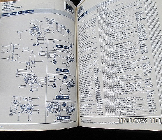 1956 FORD 272 Y-BLOCK HOLLEY 2110 3-bolt CARBURETOR ECG6 NORS with ...