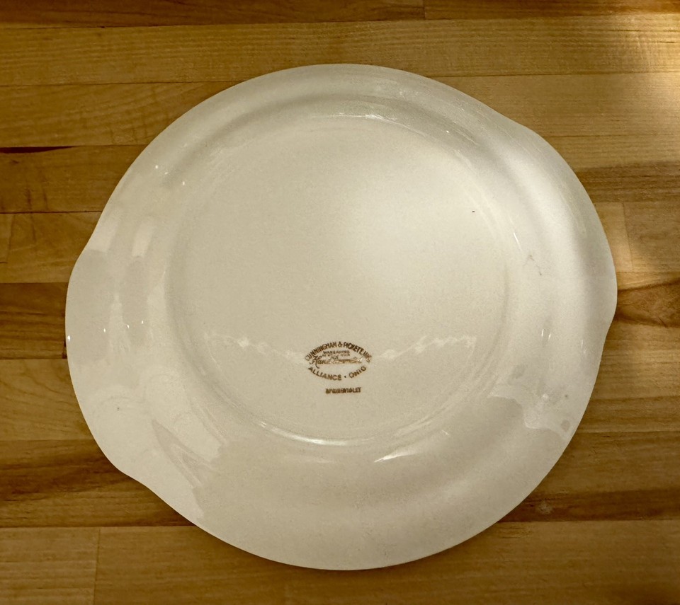 Vintage Cunningham & Pickett: SPRING VIOLET - cake plate 11" WARRENTED ...