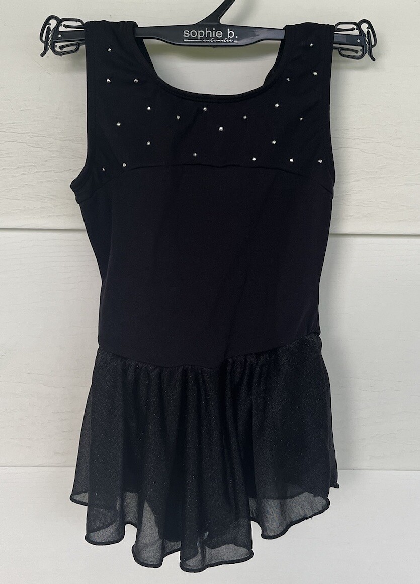 Girl’s 4/5 Black Jacques Moret Dance Leotard - Gem