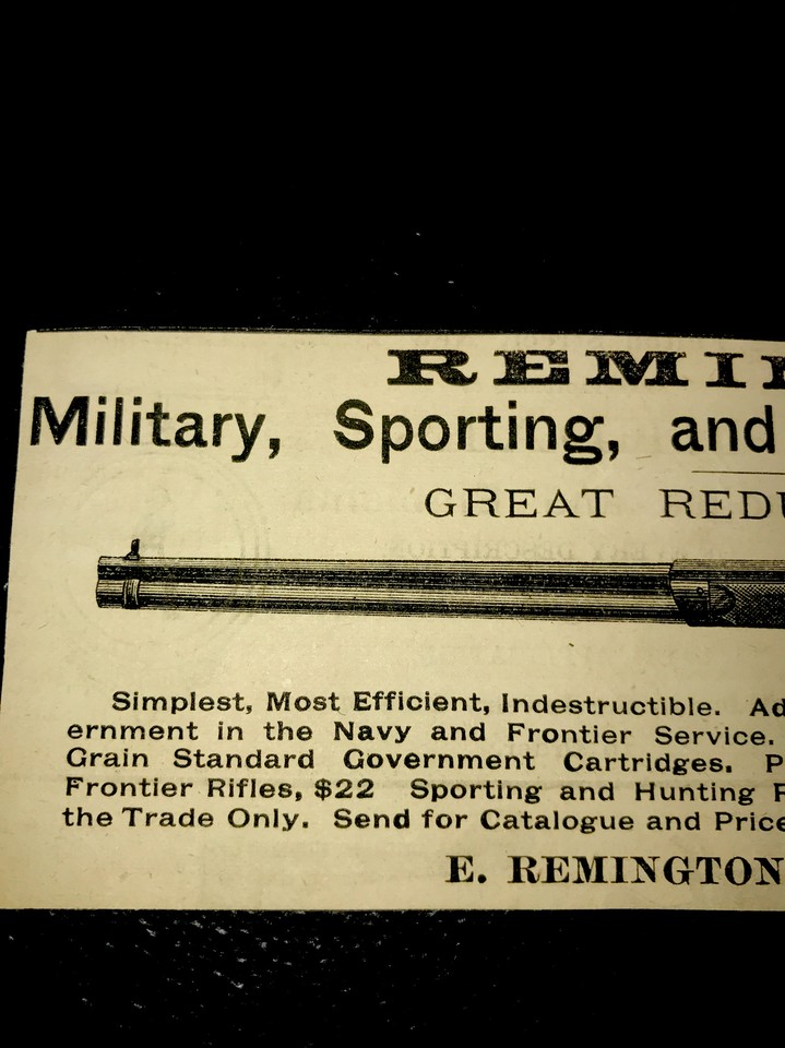 1882 E. Remington & Sons Repeating Rifle Advertising - Gun - New York ...