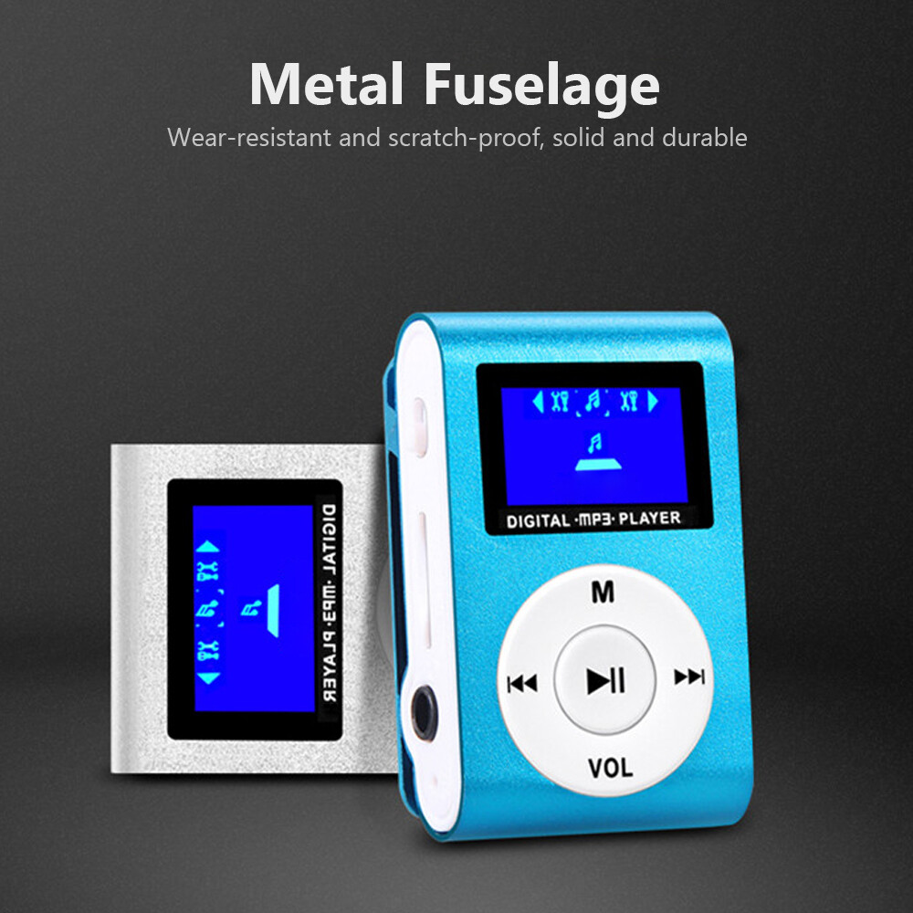Handheld MP3 Music Player Metal Clip-on MP3 Player + LCD Screen Support ...