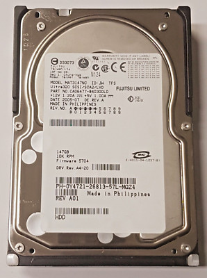 147 GB Fujitsu MAT3147NC Ultra 320 SCSI 10000rpm 8MB Hard Drive 3.5 ...