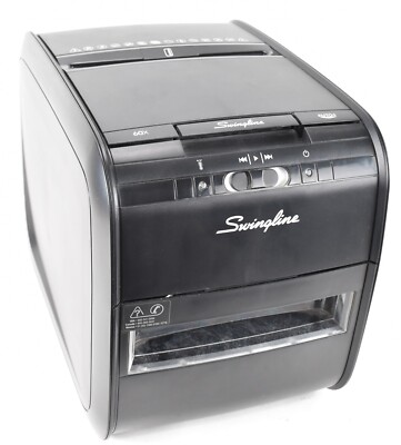 Swingline 60X Stack & Shred Cross-Cut Paper Shredder Hands Free Black ...