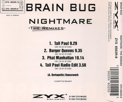 BRAINBUG Nightmare (The Remixes) CD Maxi-Single 1997 VG+ Trance Brain ...