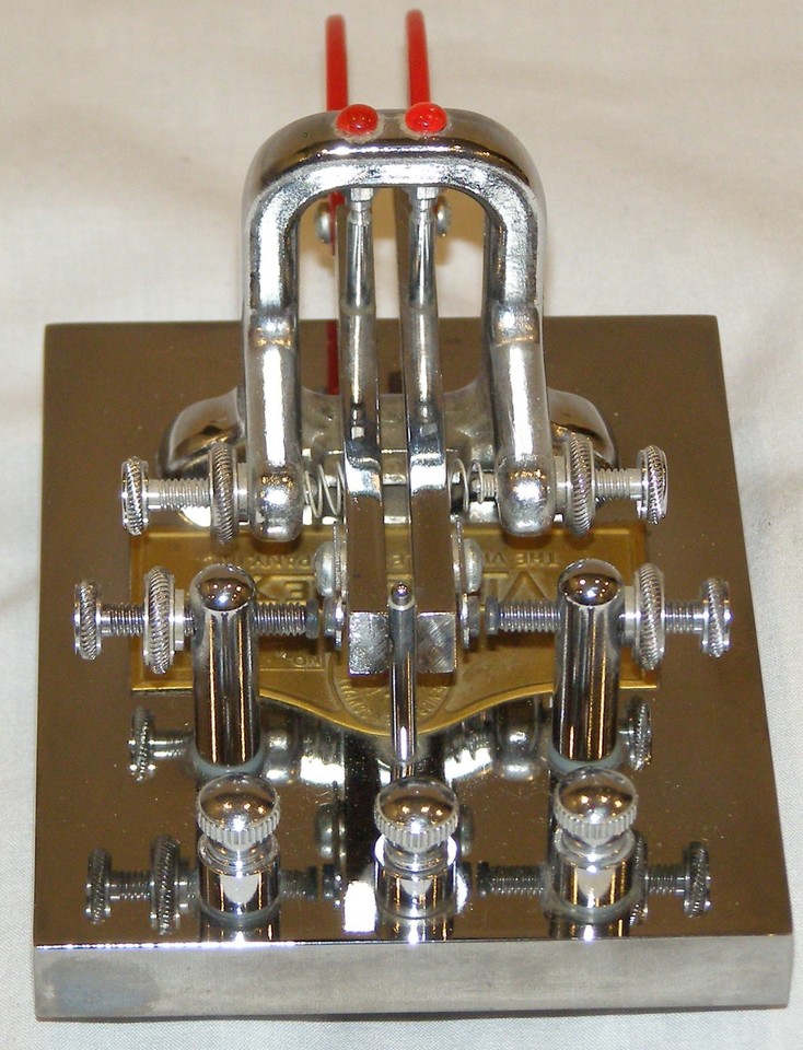 Vibroplex Deluxe IAMBIC-D Telegraph Key Chrome /Jeweled Movement Nice ...