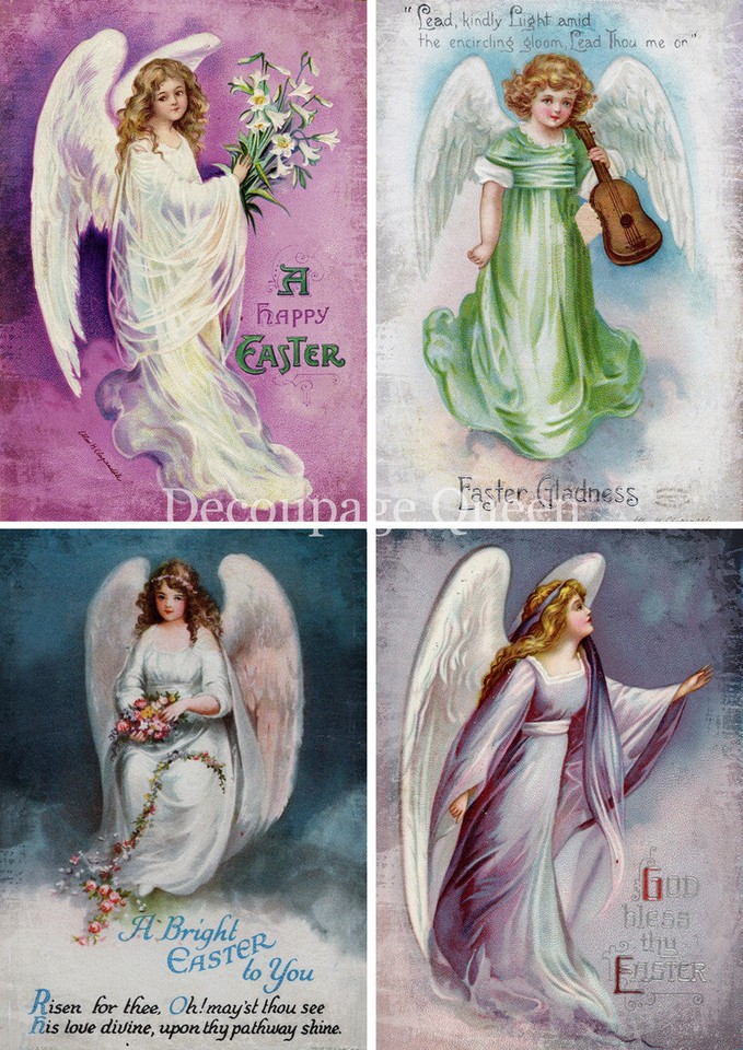 Blessed Angels | A3 or A4 Rice Paper | Decoupage Paper | Decoupage ...