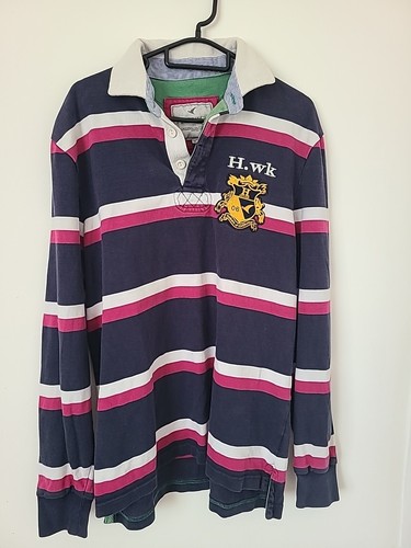 Howick Men's Striped Long Sleeve Rugby Shirt: Size L: Red/White/Blue | eBay