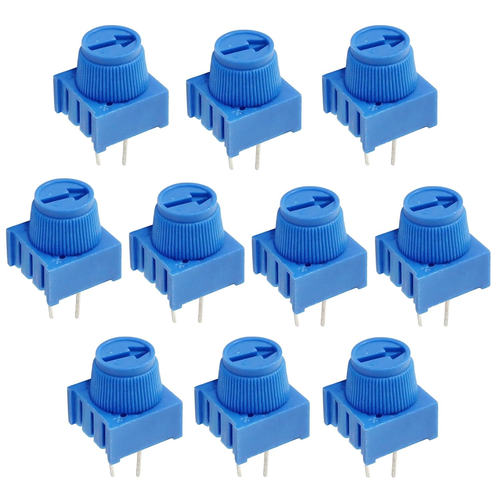 10 Pcs 10K Ohm Breadboard Trim Potentiometer, Blue Knob Variable ...