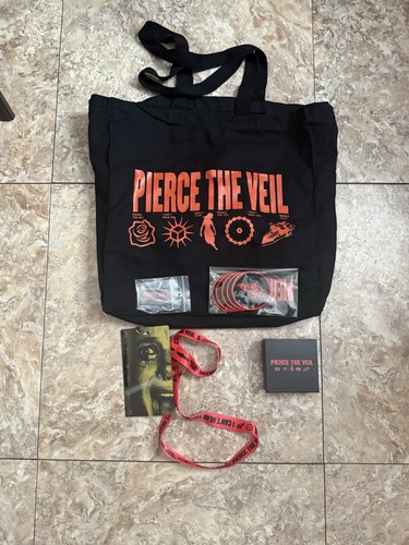 Pierce The Veil VIP Package Merch Necklace Tote bag Patches Lanyard ...