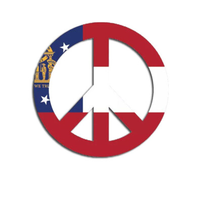 Georgia Flag Peace Symbol Sticker Decal | eBay