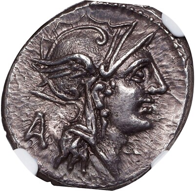 D. Silanus L.f. (91 BC), NGC Ch AU, Roman Republic AR Denarius | eBay