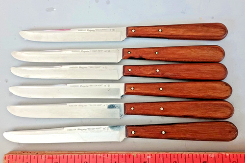 6 Robeson Shur Edge Frozen Heat 751 4.5" Blade Wood Handle Steak Knife ...