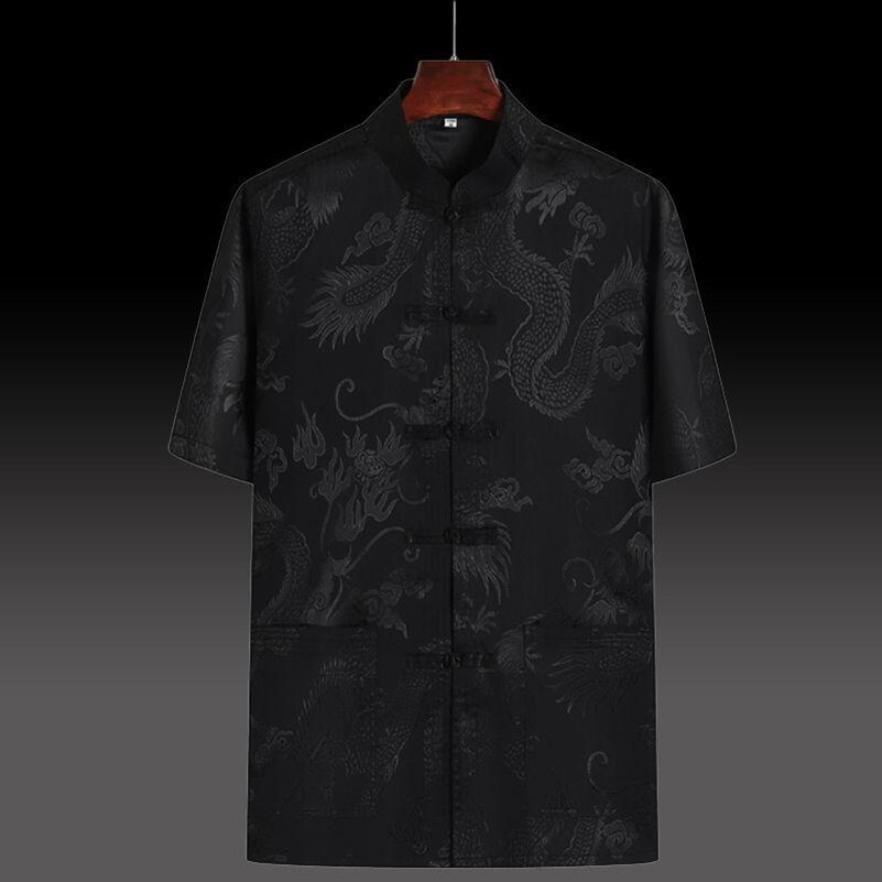 Short Sleeve Traditional Chinese Tang fu Top Men Kung Fu Tai Chi ...