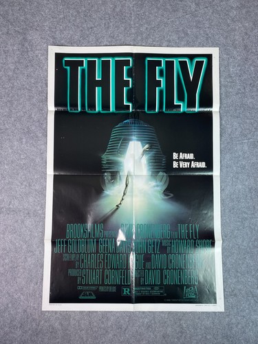 Vintage 1986 The Fly Movie Poster Original 1 Sheet Horror Sci-Fi Folded ...