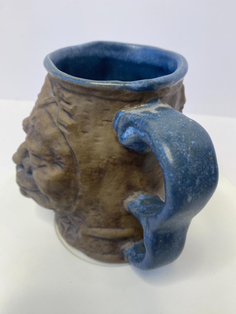 Jim Rumph Vtg Cross Eye Tankard Mug Ugly Face Art Pottery Gremlin Troll ...