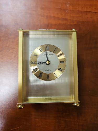 Hamilton Solid Brass Quartz Clock, "Running Strong" Beautiful Condition ...