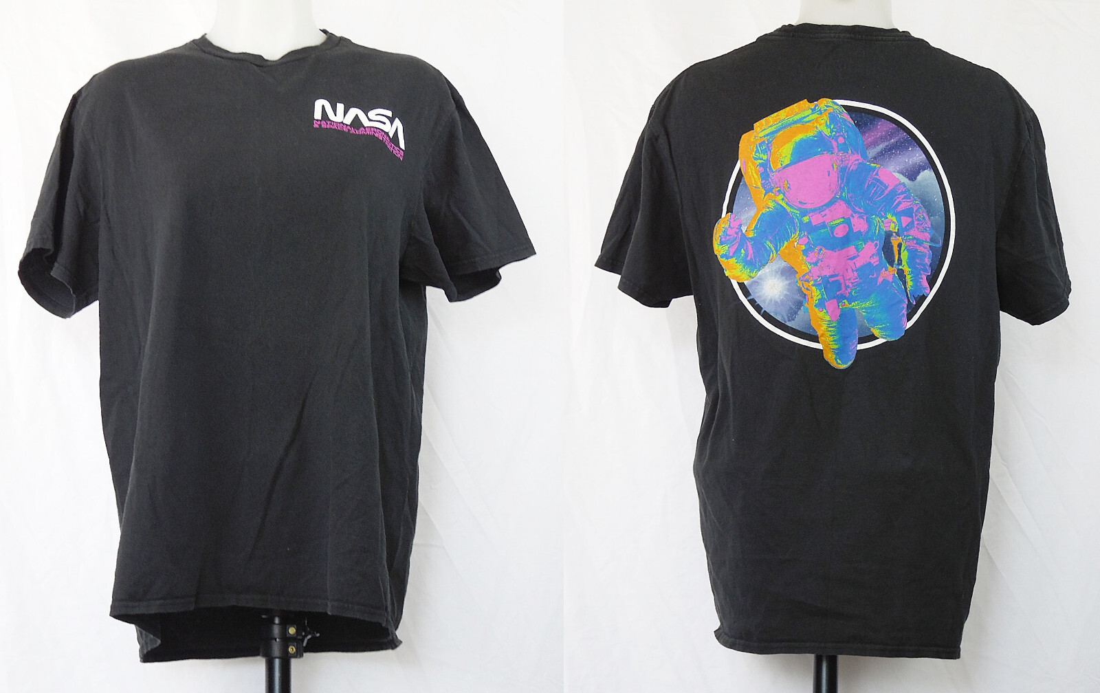 Hyper Space NASA Black Neon Astronaut Spacewalk T-Shi… - Gem