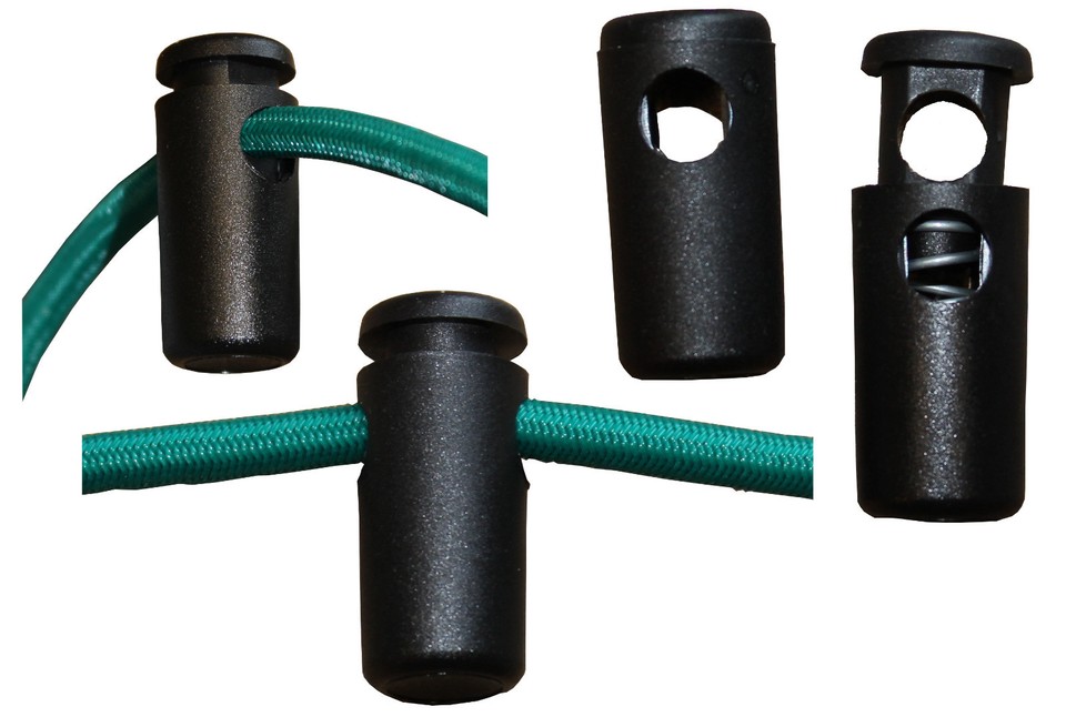 CORD LOCKS SPRING TOGGLES for 2-6mm elastic shock/bungee cord, single ...