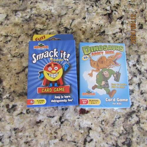 Lot 2 Arizona GameCo Card Games-Smack It! Challenge-Dinosaurs Army Men ...
