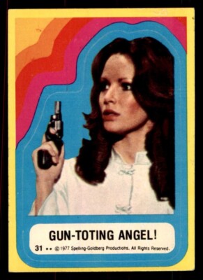 1977 Topps Charlie's Angels Sticker #31 Gun-Toting Angel! EX *d3 | eBay