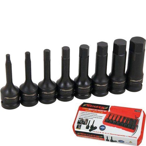 Neilsen 8pc Impact Hex Bit Sockets Set 1/2" Drive Impact H5 - H19 Allen ...