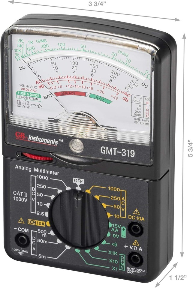 1000V Analog Multimeter With Color Coded Display And Fuse Protection | eBay