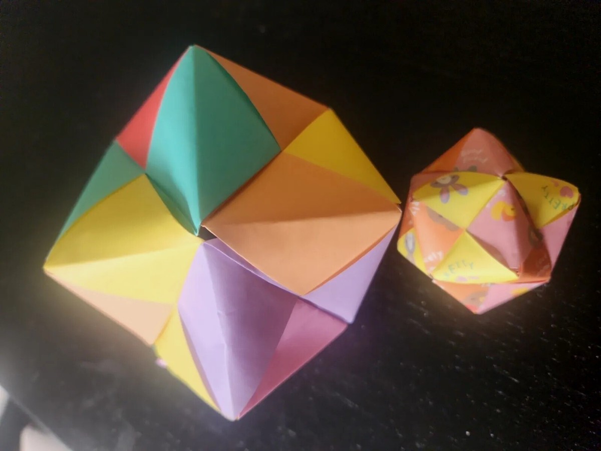 Spherical Origami Abstract Geometric Paper Origami Sphere Royalty Free