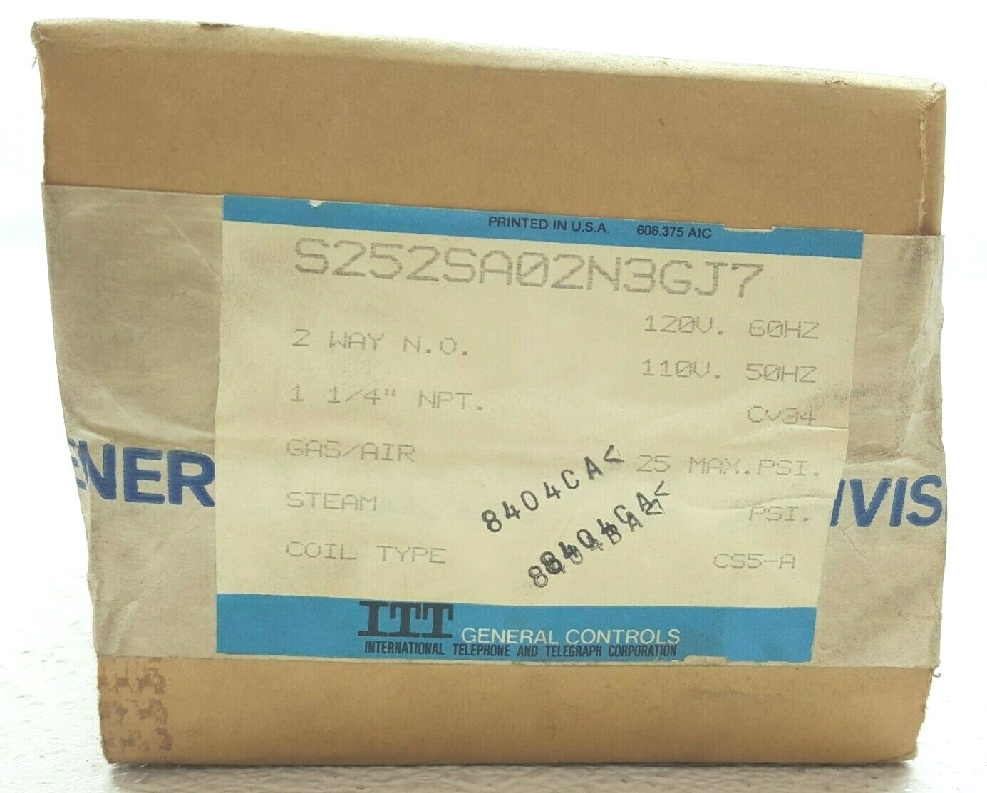 ITT General Controls Magnetic Valve S252SA02N3GJ7 for sale online | eBay