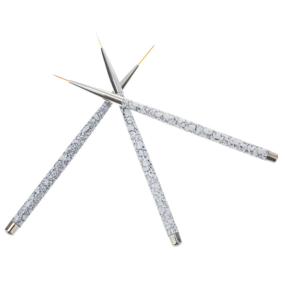 3 Pcs 11/15/20 MM Thin Tip Painting Brush Marble Pattern Handle Drawing ...